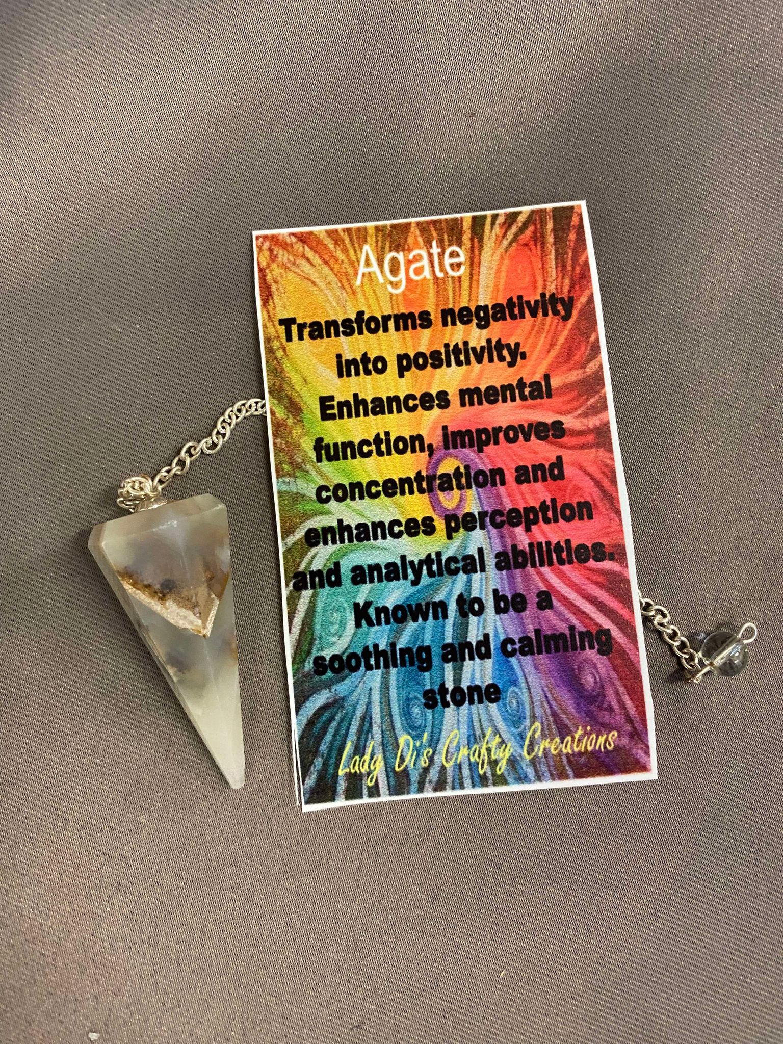 Agate Pendulum – Lady Di's Healing Elements
